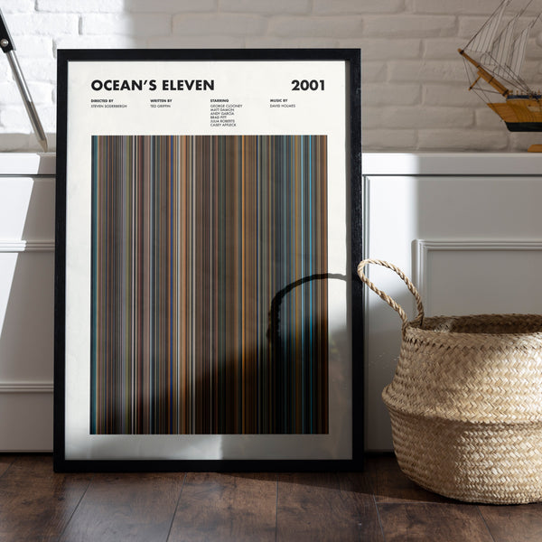 Oceans Eleven Movie Barcode Print, Oceans Eleven Print, Oceans Eleven ...