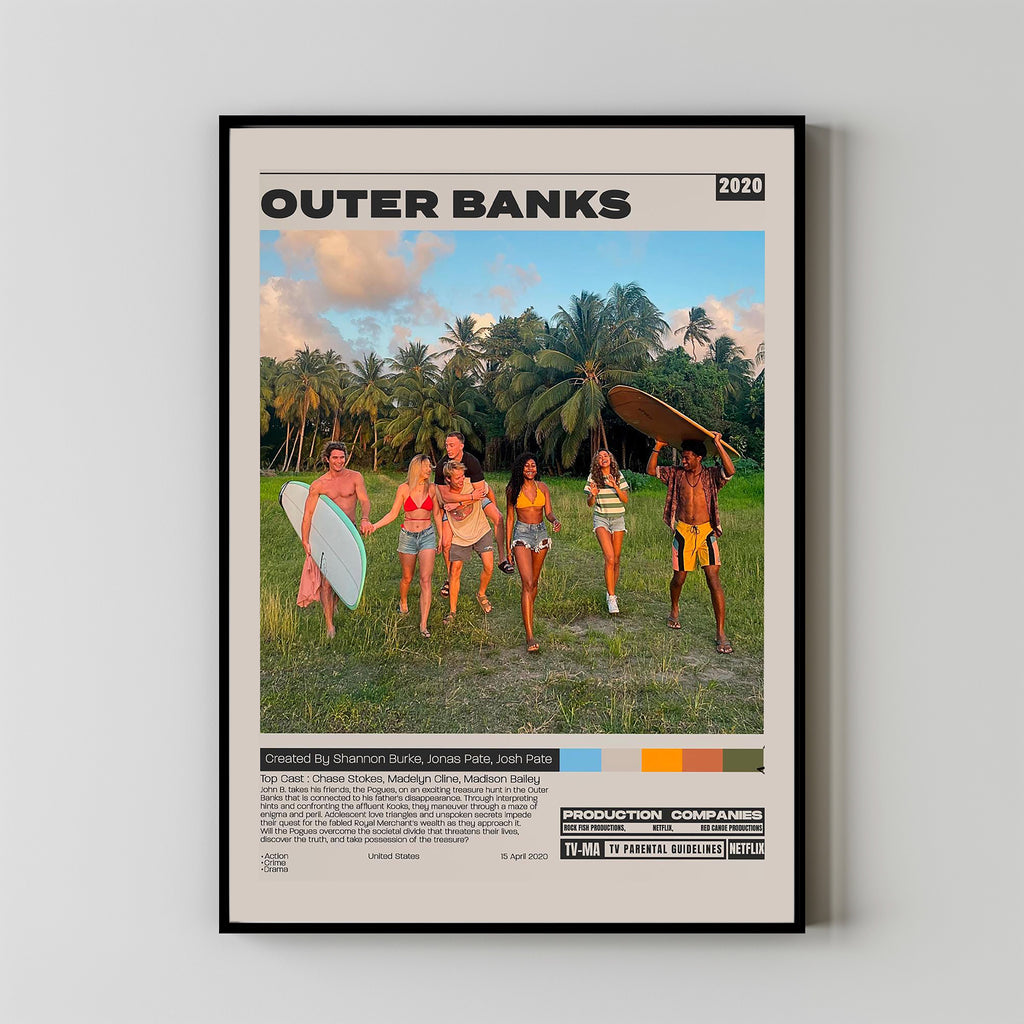 Outer Banks Poster, Shannon Burke, Minimalist Tv Series, Tv Series Pos ...