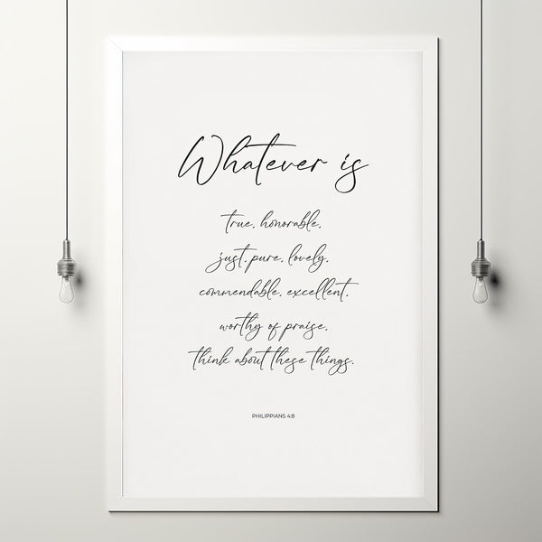 Philippians 48 Modern Bible Verse Wall Art Poster, Minimalist Christia ...