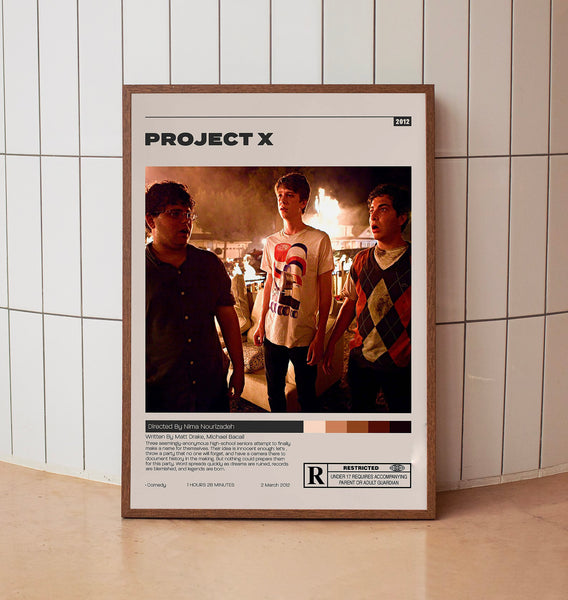 Project X Poster, Nima Nourizadeh, Minimalist Movie Poster – mythicwall