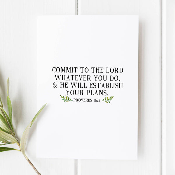Proverbs 163 - Commit to the Lord - Scripture Art - Bible Verse - Bibl ...