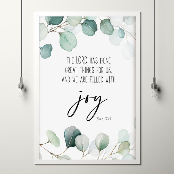 The Lord Has Done Great Things - Psalm 126:3 Bible Verse Wall Art ...