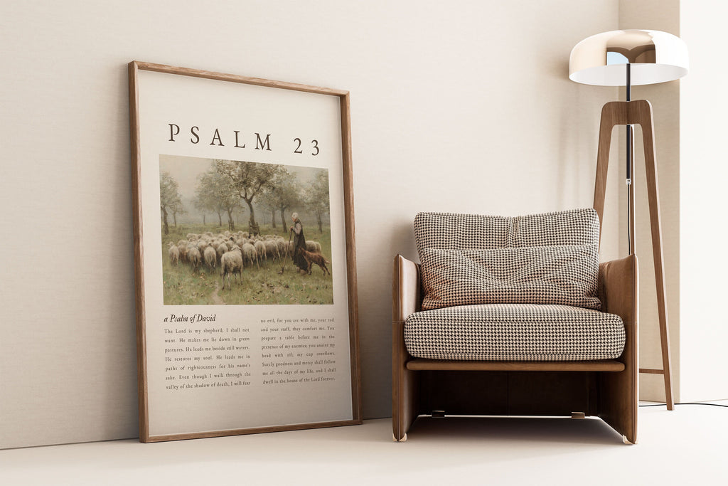 Psalm 23 Wall Art, Psalm 23, Vintage Scripture Bible Verse Print, The ...