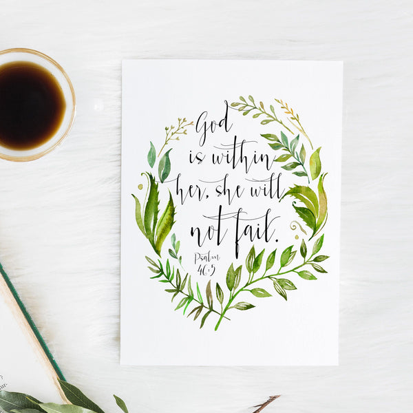 Psalm 465 - God is within her, she will not fail - Scripture Art - Bib ...