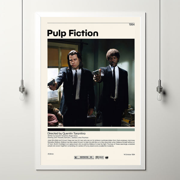 Pulp Fiction by Quentin Tarantino Minimalist Movie Poster | Vintage Re ...