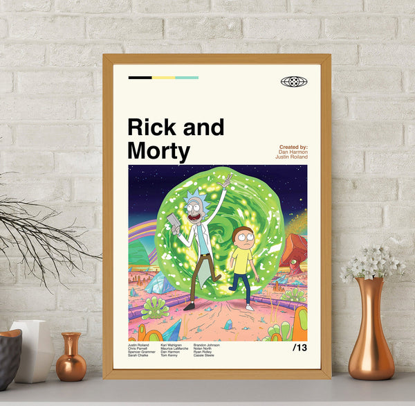 Rick And Morty Movie Poster, Dan Harmon, Retro Movie Poster, Abstract ...
