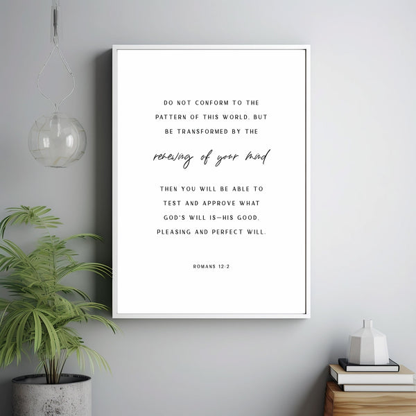 Romans 12:2 'Do Not Be Conformed' Bible Verse Scripture Poster | Trans ...