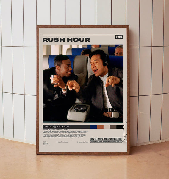 Rush Hour Poster, Brett Ratner,Jackie Chan, Minimalist Movie Poster, V ...