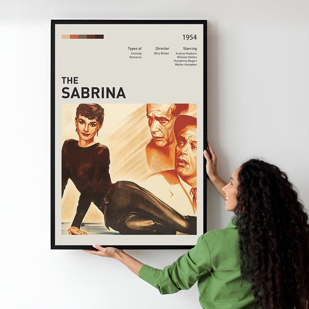Sabrina Movie Poster Minimalist Midcentury Poster Wall Art Print Retro – mythicwall