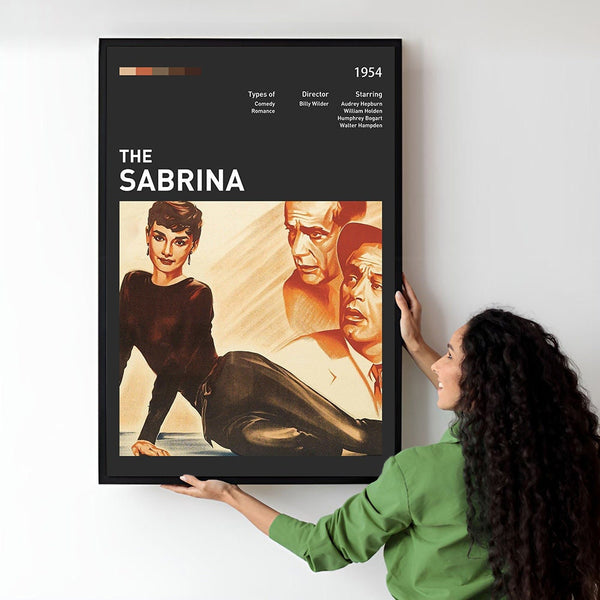 Sabrina Movie Poster Minimalist Midcentury Poster Wall Art Print Retro ...