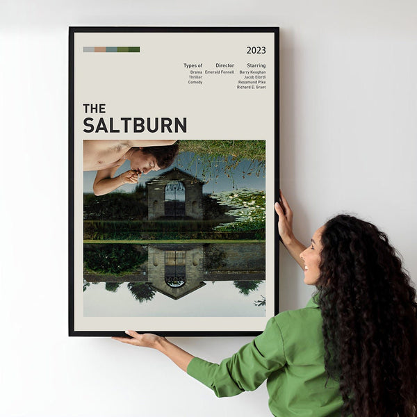 Saltburn Movie Poster Minimalist Midcentury Poster Wall Art Print Retr ...