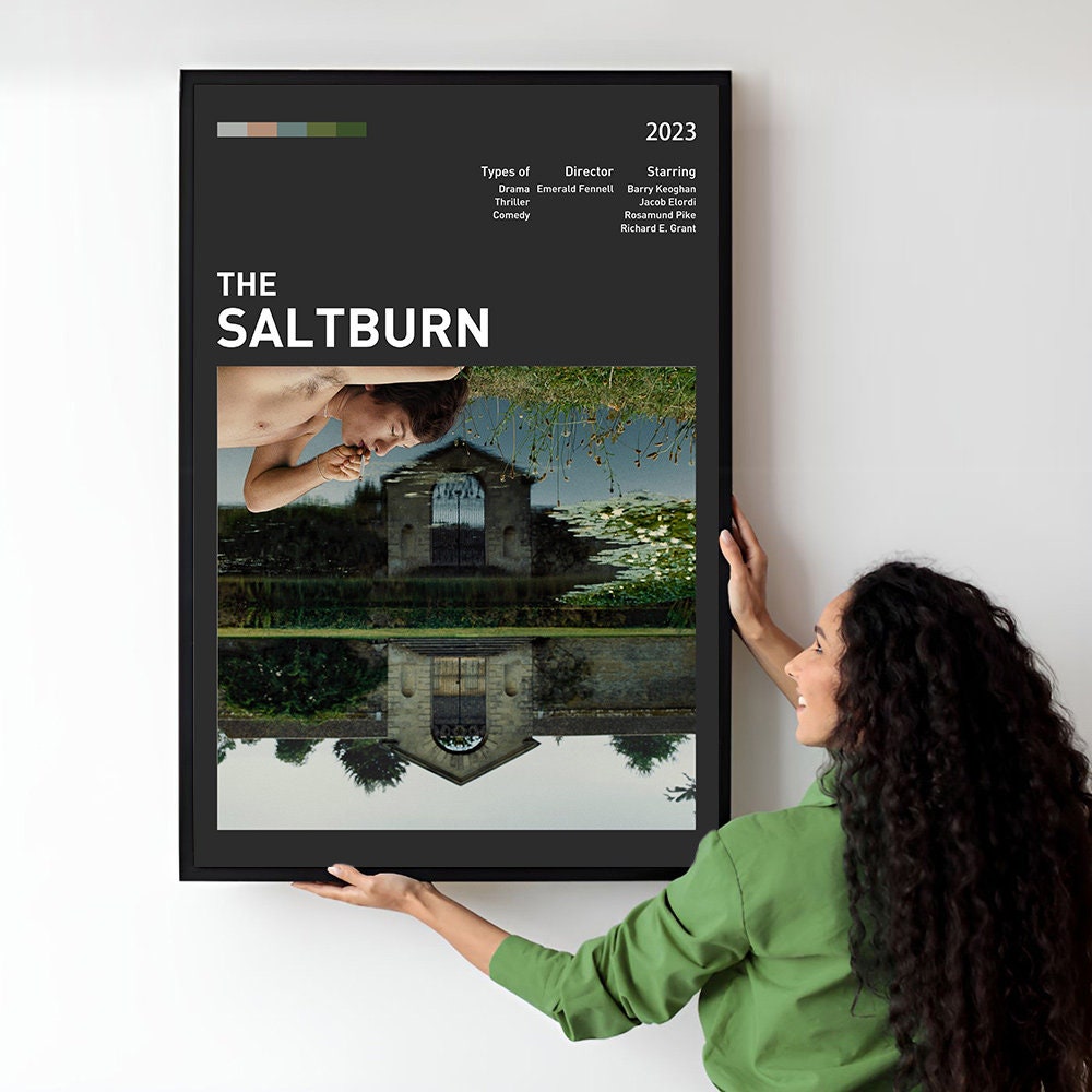 Saltburn Movie Poster Minimalist Midcentury Poster Wall Art Print Retr ...