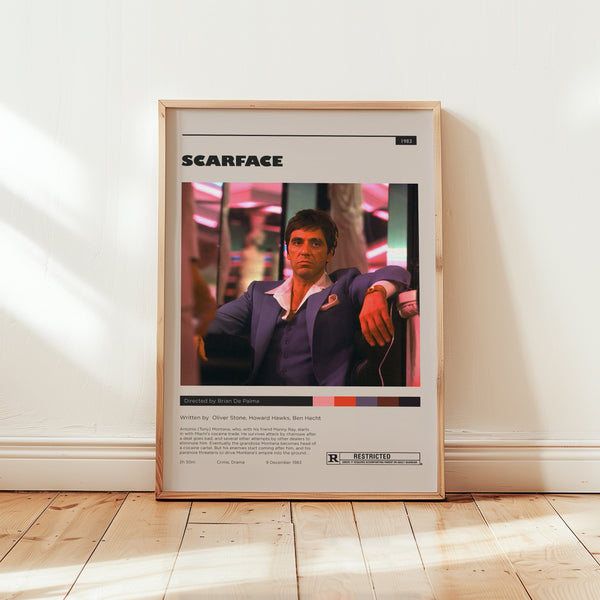 Scarface Poster, Tony Montana Wall Art, Minimalist Wall Decor, Classic ...