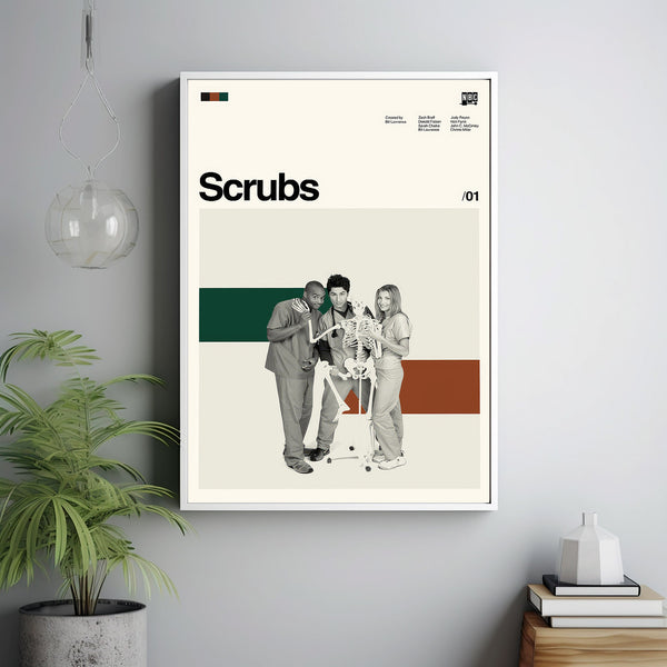 Scrubs Poster, Scrubs Modern Retro, Scrubs Movie, Vintage Modern, Vint ...