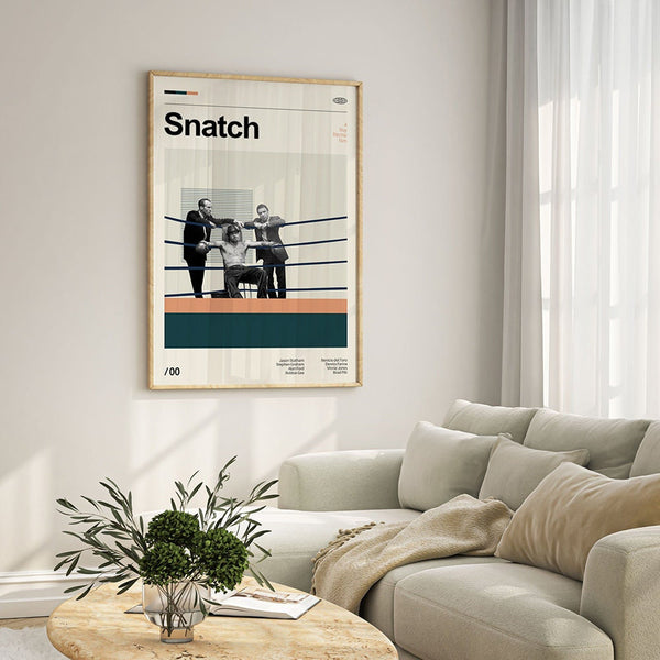 Snatch Movie Poster Minimalist Midcentury Poster Wall Art Print Retro ...