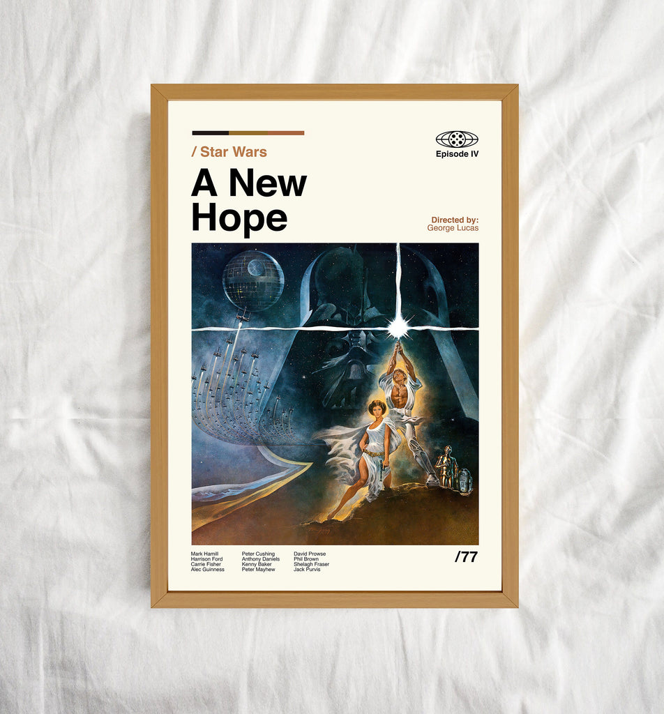 Star Wars Poster, A New Hope Poster, Retro Movie Poster, Minimalist Ar ...