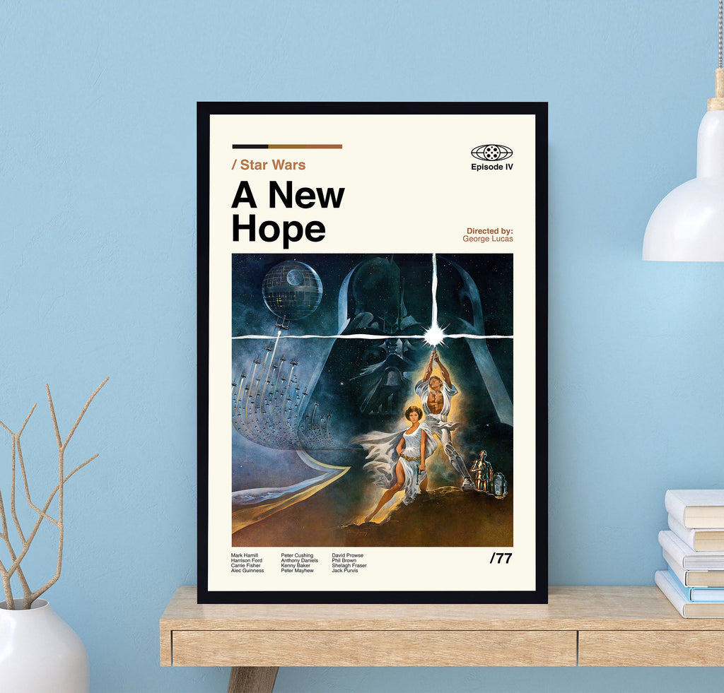 Star Wars Poster, A New Hope Poster, Retro Movie Poster, Minimalist Ar ...