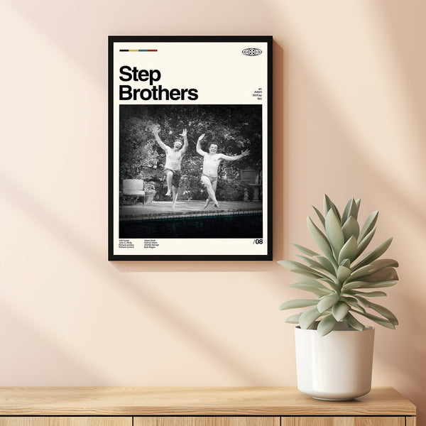 Step Brothers Poster, Retro Modern Poster, Vintage Movie Poster, Minim ...