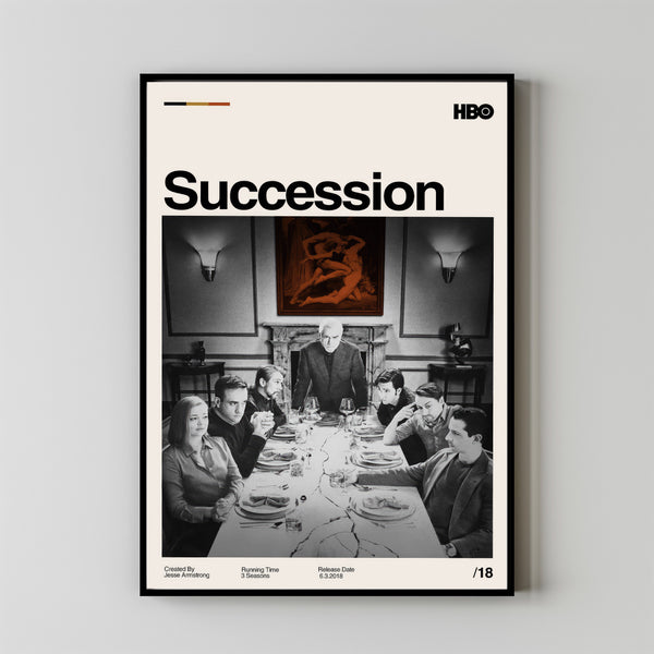 Succession Poster, Jesse Armstrong Film, Abstract Poster, Minimalist M ...
