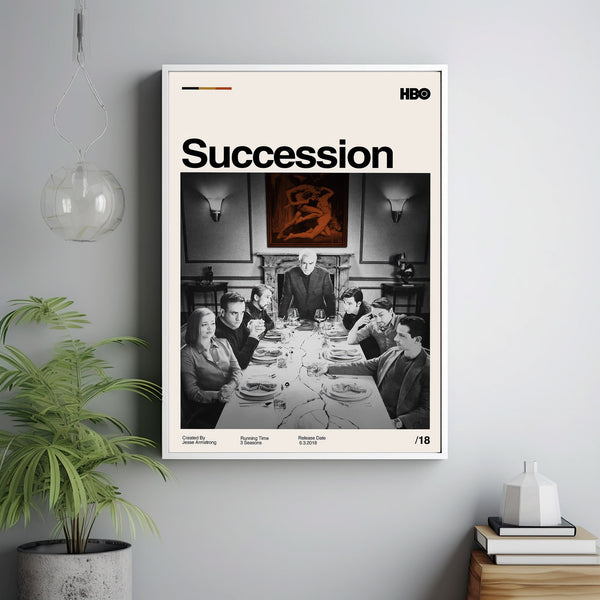 Succession Poster, Jesse Armstrong Film, Abstract Poster, Minimalist M ...