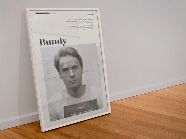 Ted Bundy Mugshot Poster Wall Art Serial Killer Quote Theodore Robert ...