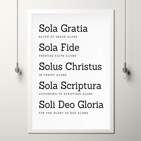 The 5 Solas Wall Art, Five Solas Poster, Christian Home Scripture Sign ...