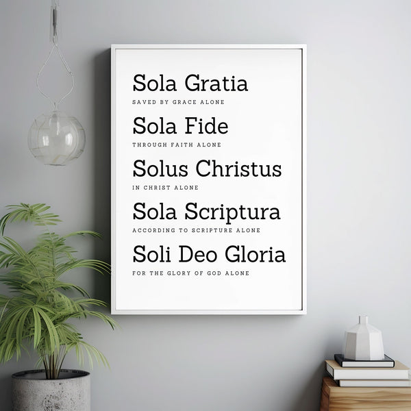 The 5 Solas Wall Art, Five Solas Poster, Christian Home Scripture Sign ...