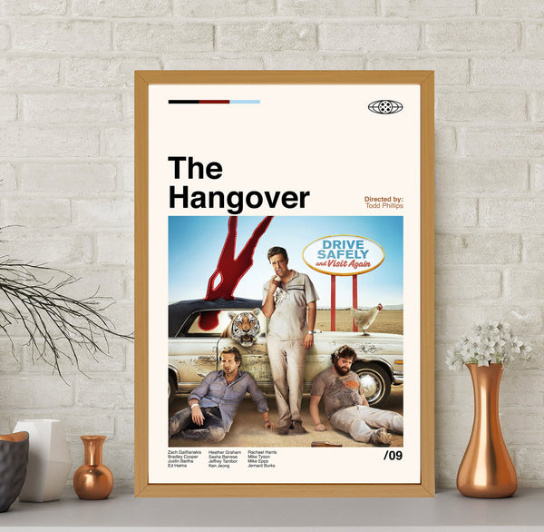 The Hangover Poster, The Hangover Print, Movie Poster, Midcentury Post ...