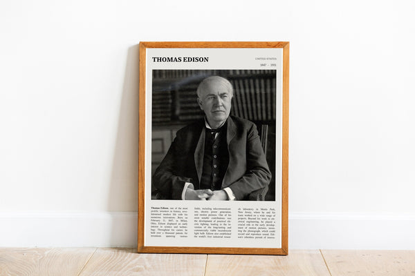 Thomas Edison Wall Art Thomas Alva Edison inventor Poster Black White ...