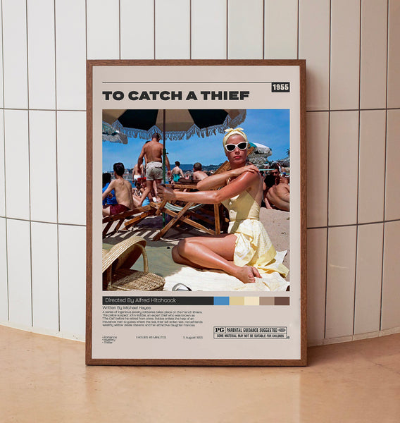 To Catch a Thief Poster, Alfred Hitchcock, Minimalist Movie Poster ...