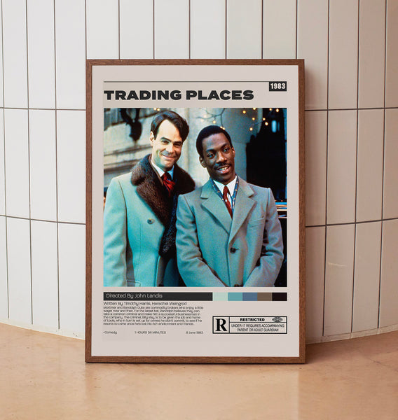Trading Places Poster, John Landis, Minimalist Movie Poster – mythicwall
