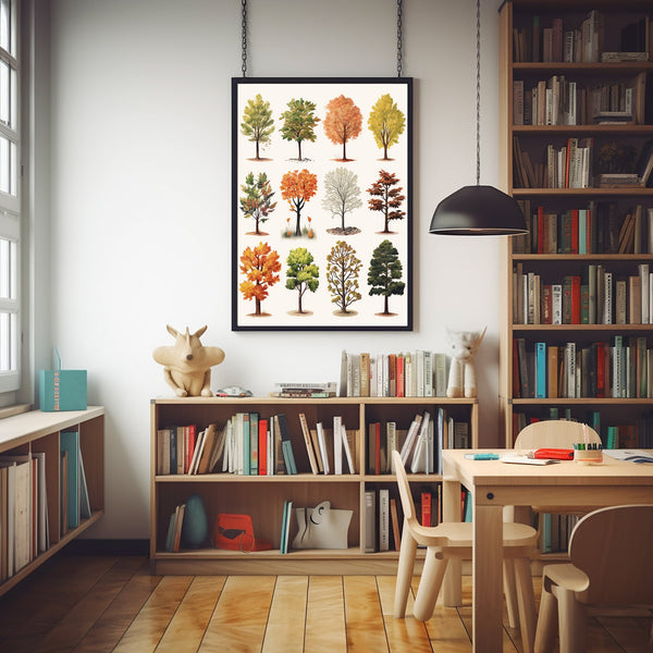 Vintage Tree Illustration Poster - Nature Wall Art | Botanical Science ...
