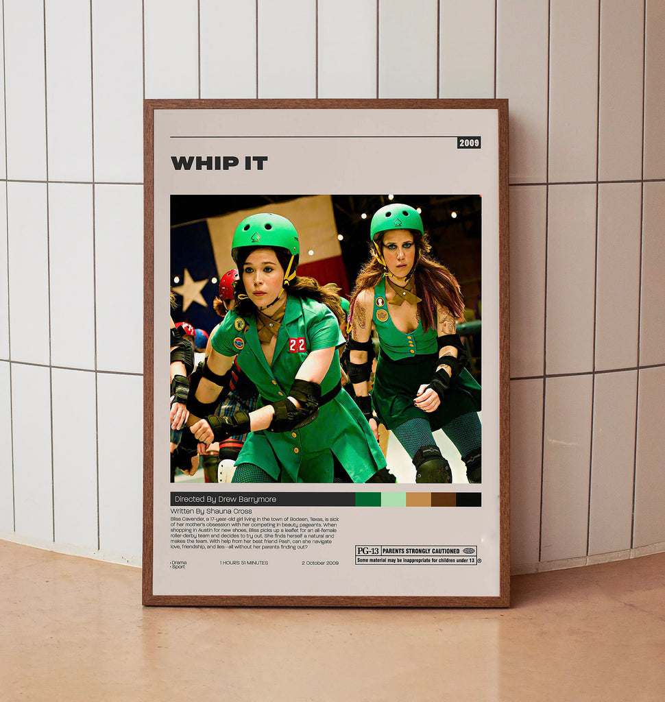 Whip It Poster, Drew Barrymore, Minimalist Movie Poster – mythicwall