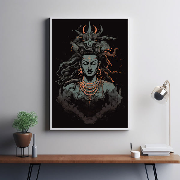 Colorful Lord Shiva Poster - Vibrant Shiva Wall Art, Elegant Hindu Dei ...