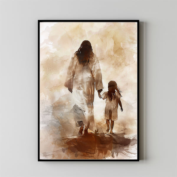 Show Me The Way, Modern Christian Art, Jesus and Little Boy Painting ...
