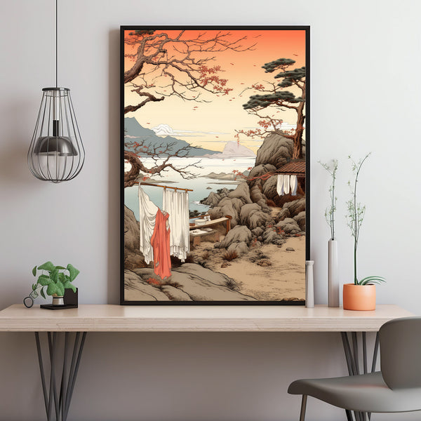 Japanese Drying Their Clothes Poster - Captivating Cultural Scene | Tr ...
