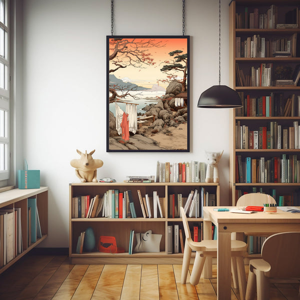 Japanese Drying Their Clothes Poster - Captivating Cultural Scene | Tr ...